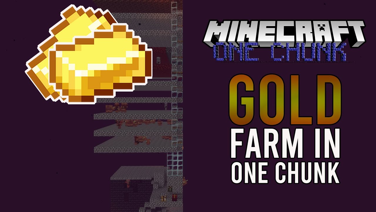 I Built a GOLD Farm In ONE CHUNK - Minecraft One Chunk - YouTube