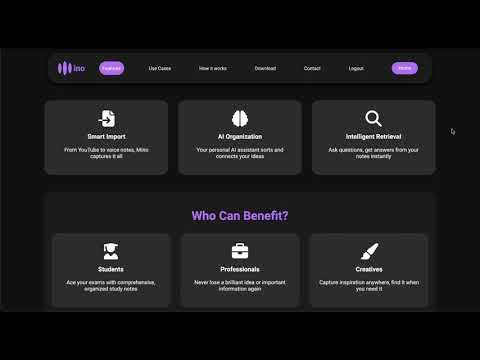 Mino Notes App with integrated Chatbot - YouTube