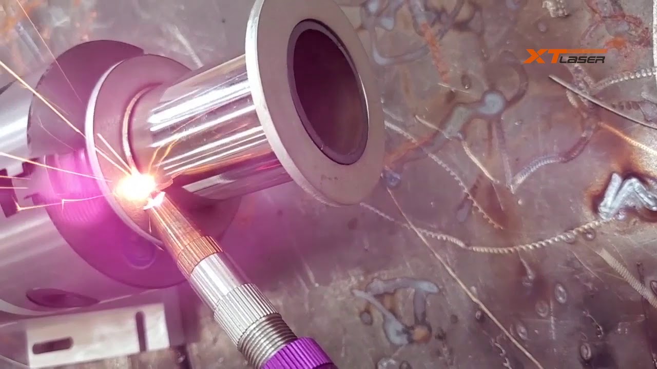 fiber laser welding machine and axis of rotation - YouTube