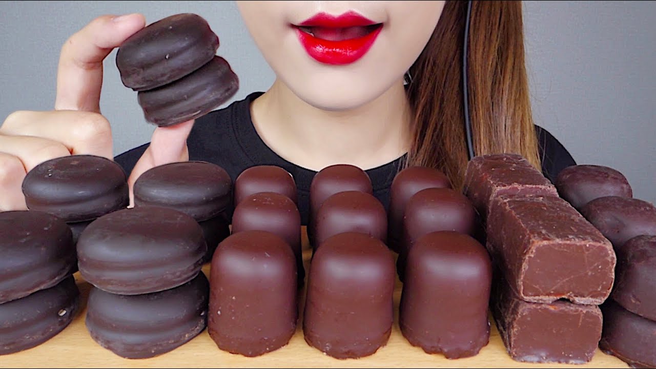 ASMR CHOCOLATE COVERED MARSHMALLOWS MUKBANG 초콜릿 마시멜로우 먹방 eating sounds ...