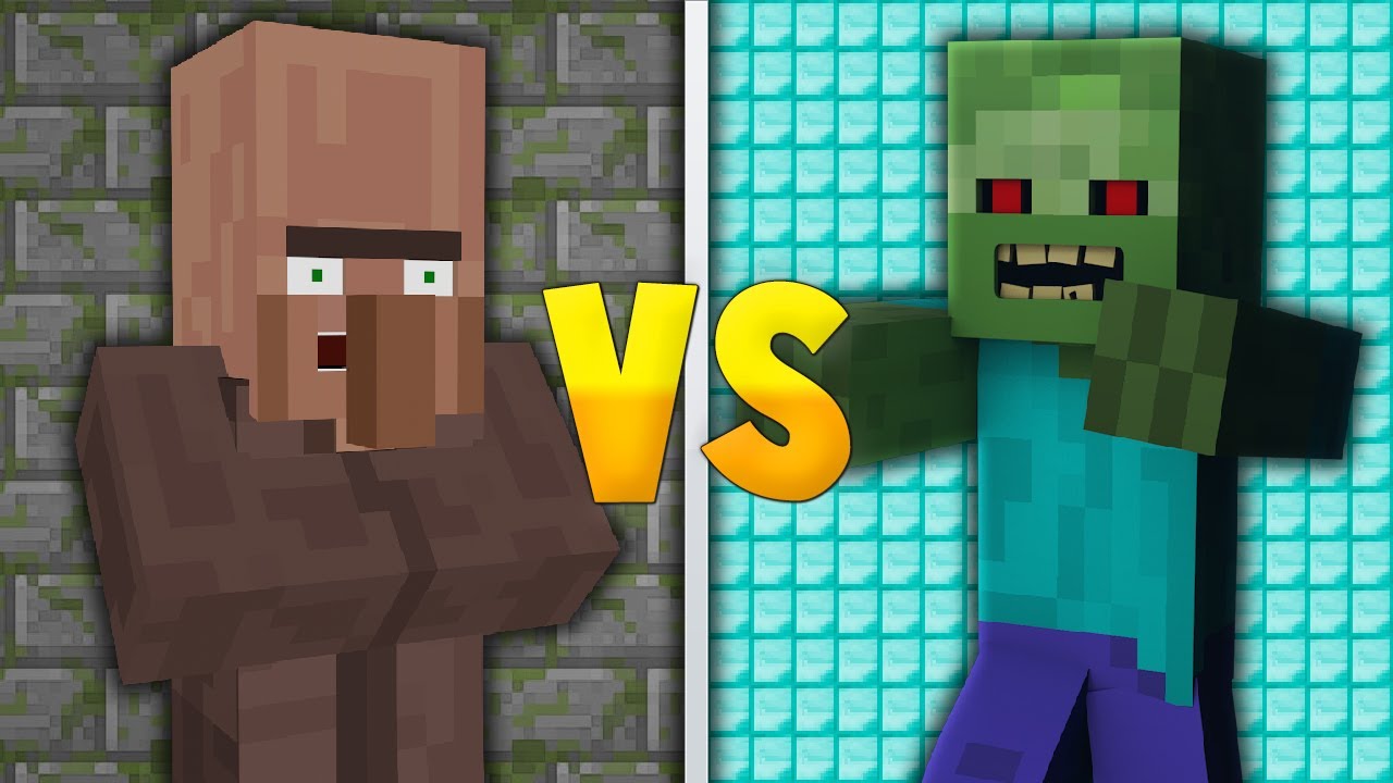 1 ZOMBIE VS 100 VILLAGERS!! - Minecraft Experiment - YouTube