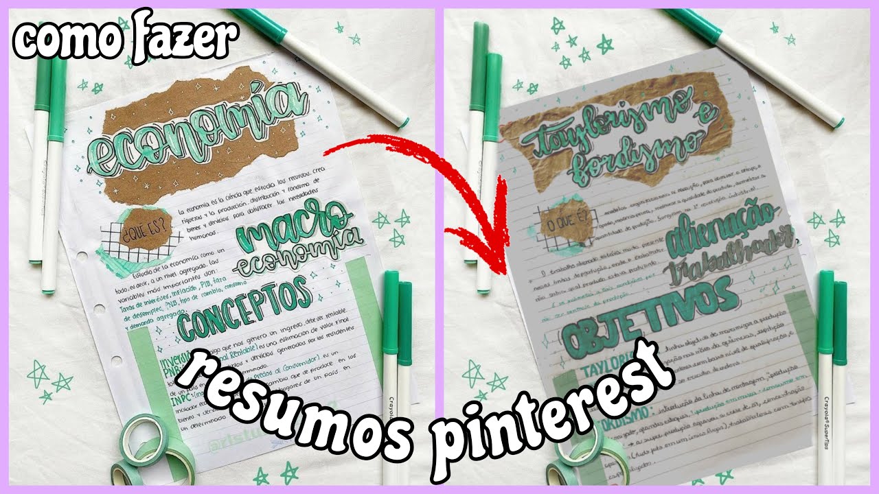 como fazer RESUMOS igual PINTEREST || dicas de lettering - YouTube