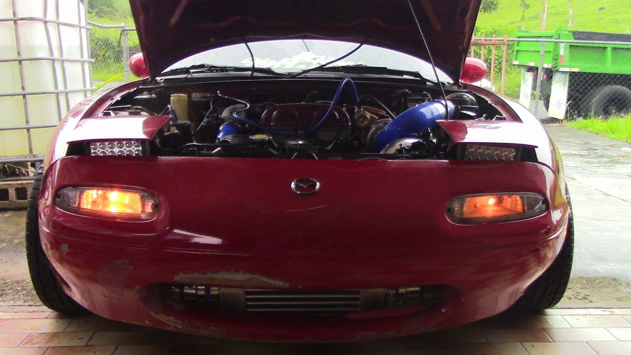 Miata Turbo Parte3.....Finalmente el carro esta corriendo con el Turbo ...