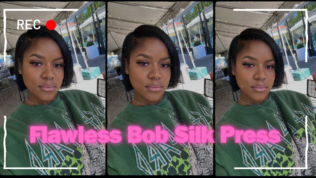 Natural hair | FLAWLESS BOB CUT SILK PRESS AT HOME | heycarlagirl 💗 - YouTube