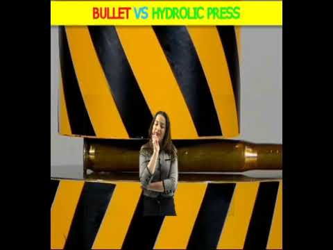 AK47 Bullet vs hydrolic press#youtubeshorts#viralshort#bulletvs hydrolicpress#shortfeed