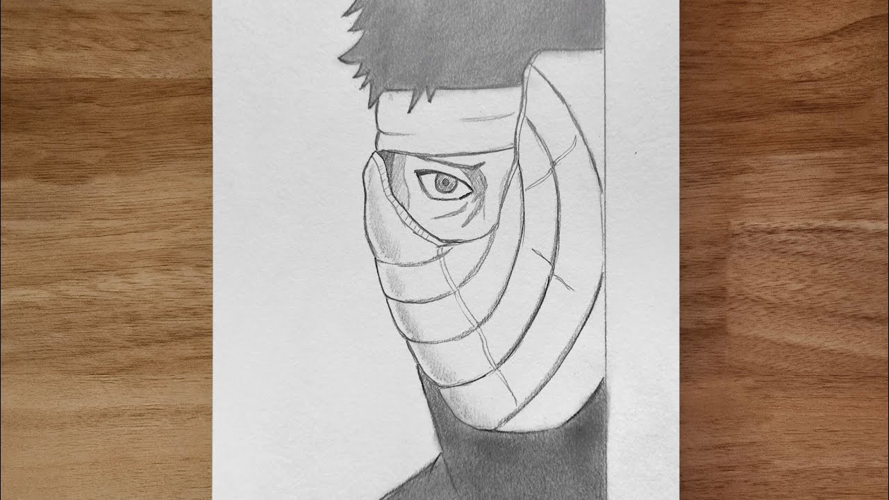 Obito Uchiha Face Drawing || Easy Anime Drawing Step By Step - YouTube