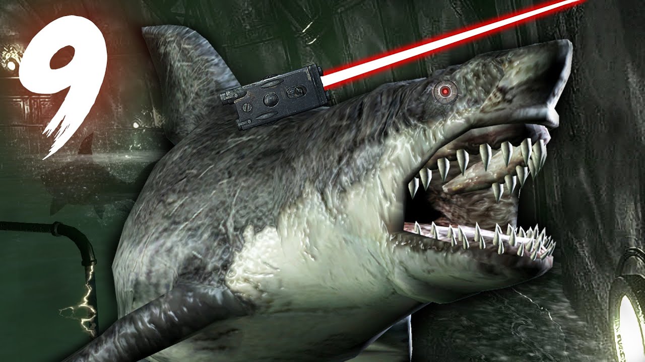 Resident Evil HD Remaster #9 - Sharks With Frickin Lazer Beams! - YouTube