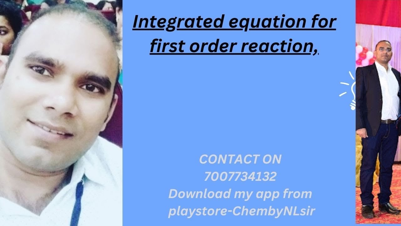 Integrated equation for first order reaction, - YouTube
