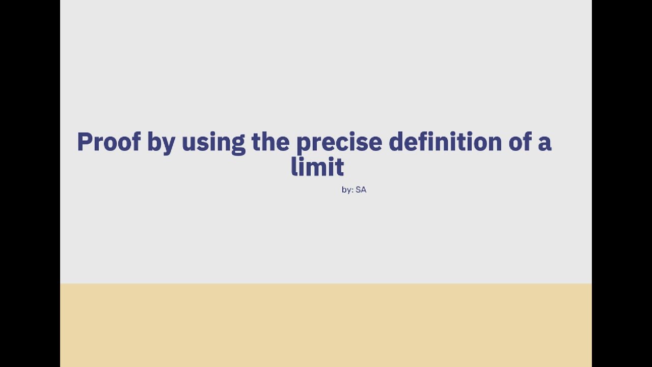 Proves using a precise definition of a limit - YouTube