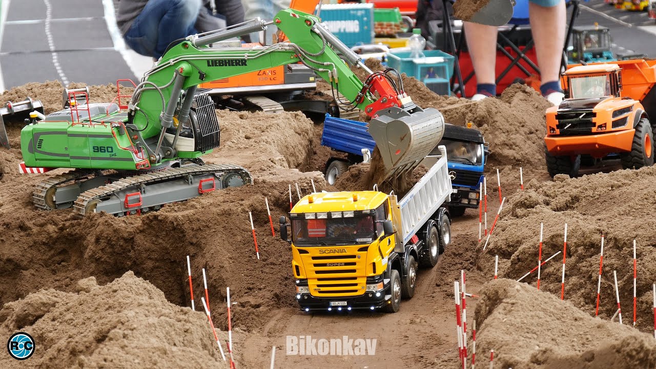 RC CONSTRUCTION-SITE! MAN! MB ACTROS! SCANIA! VOLVO! LIEBHERR! BEST OF ...