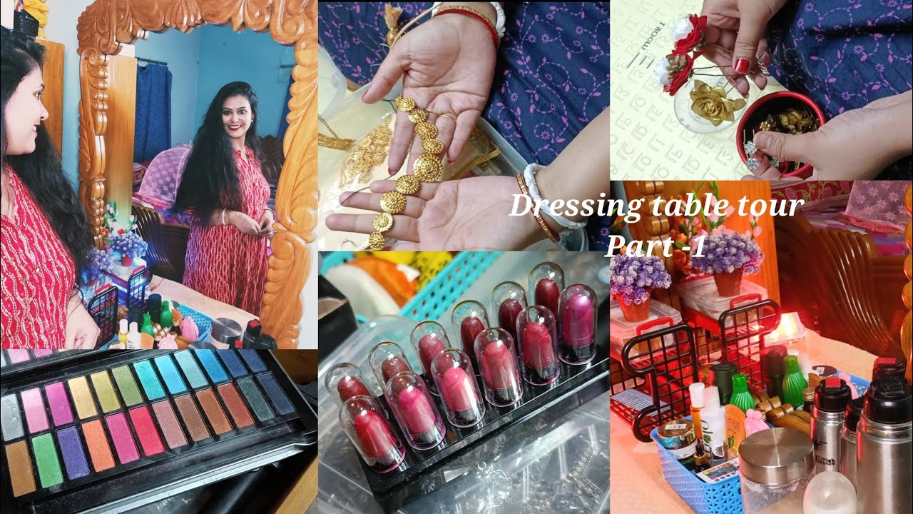 Dressing table tour part-1 || most requested video - YouTube