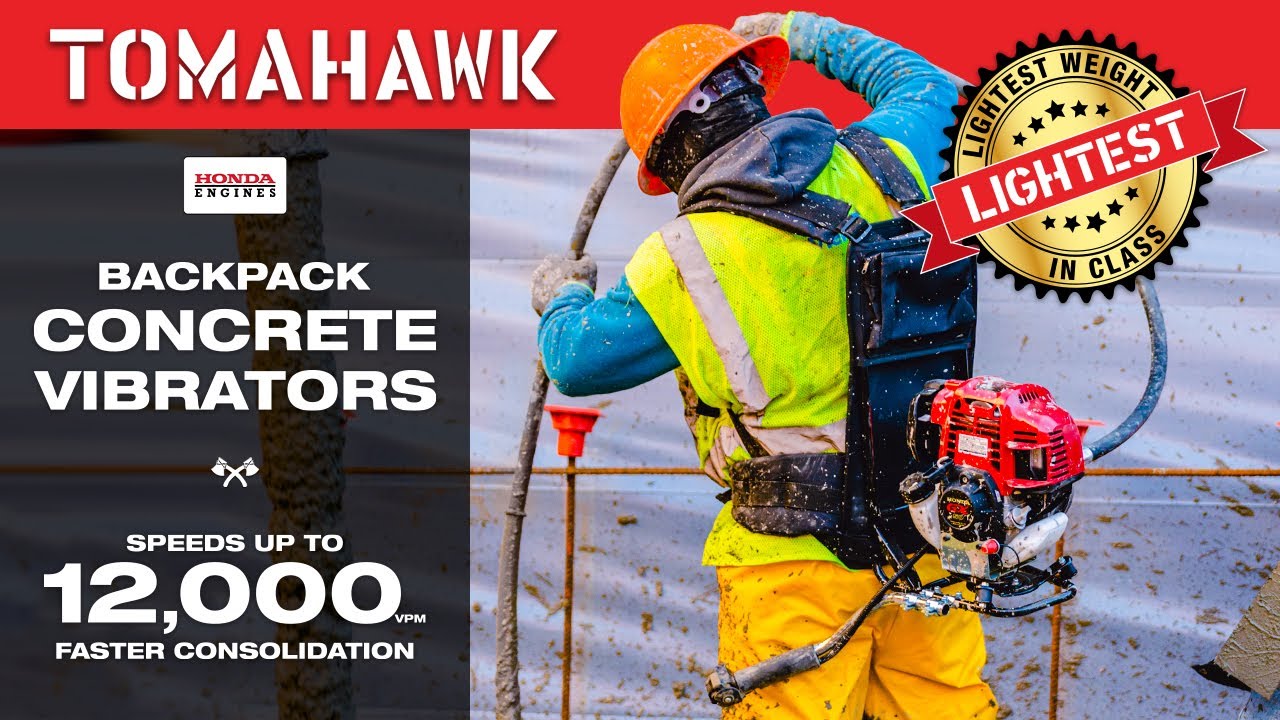 TOMAHAWK Backpack Vibrators Achieve Superior Concrete Consolidations ...