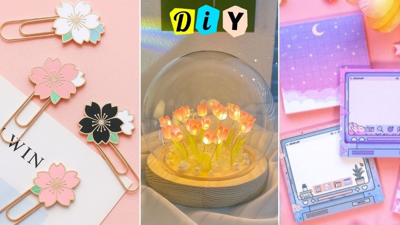 🌷DIY cute stationery / How to make stationery supplies at home ...