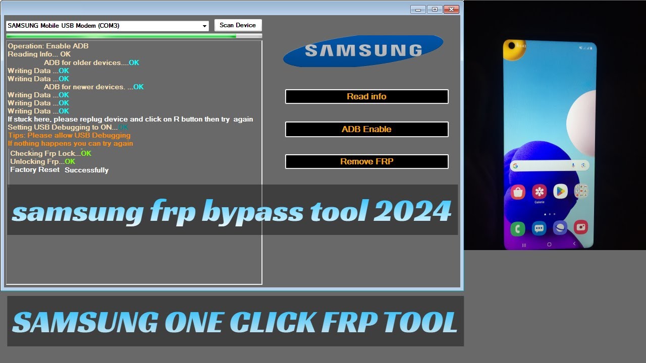SAMSUNG FRP ENABLE ADB TOOL 2024 | Samsung QUALCOM FRP REMOVER | (ADB ...