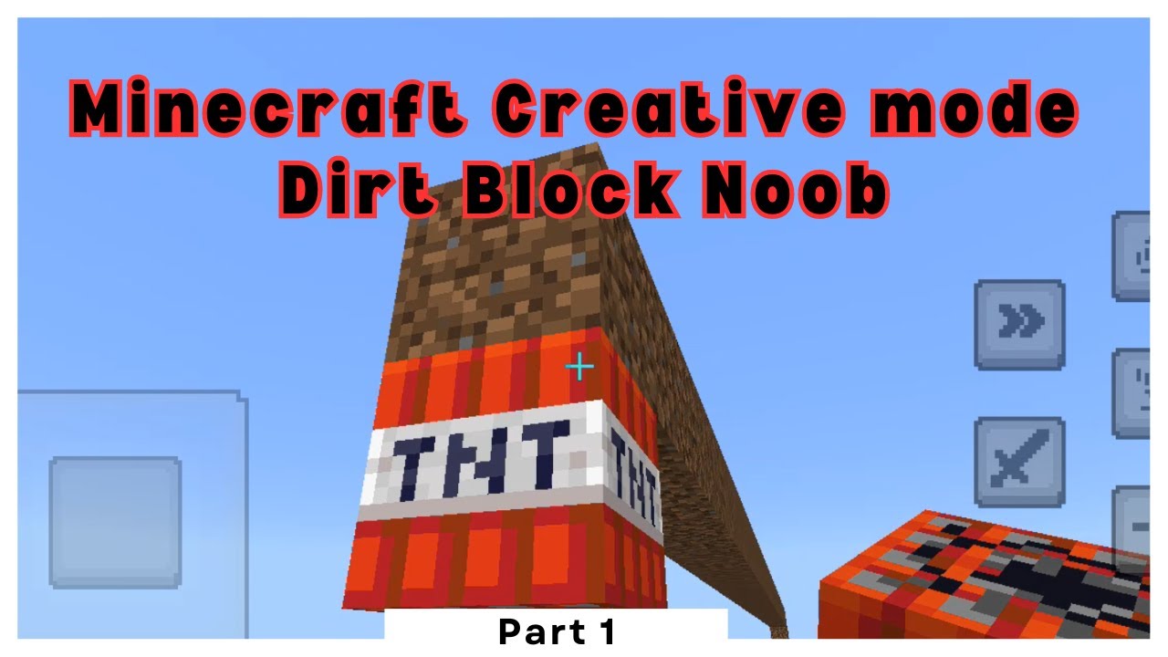 Minecraft Creative mode - Dirt Block Stairs - Noob - YouTube