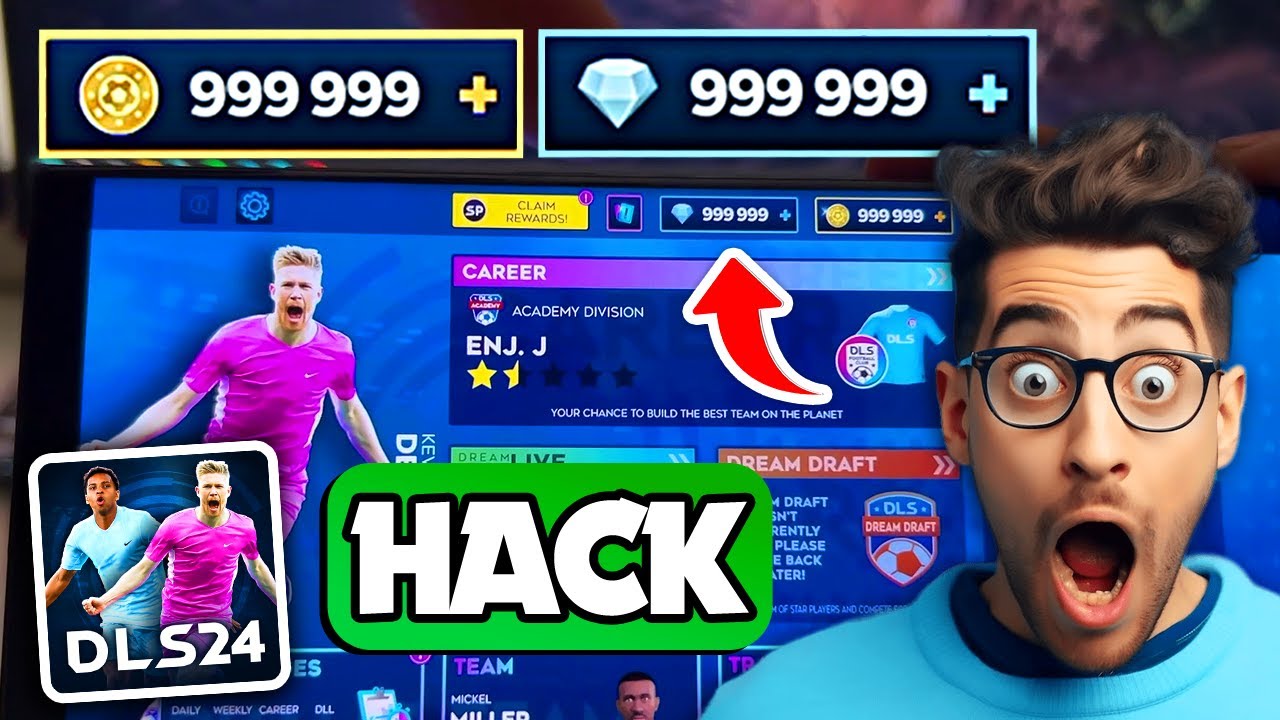 DLS 24 Hack/MOD Tutorial ⚽ Unlimited Diamonds & Coins in Dream League ...