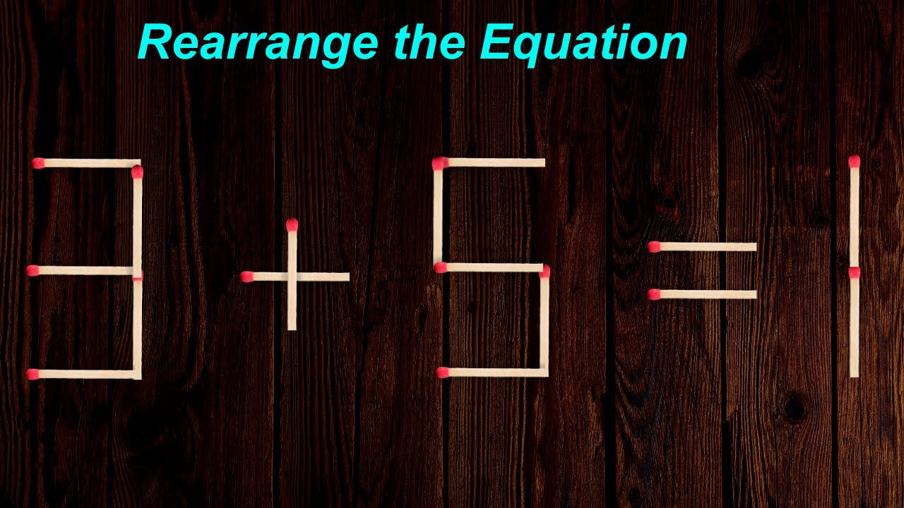 Turn the wrong equation into correct just change 1 matchstick #puzzle # ...