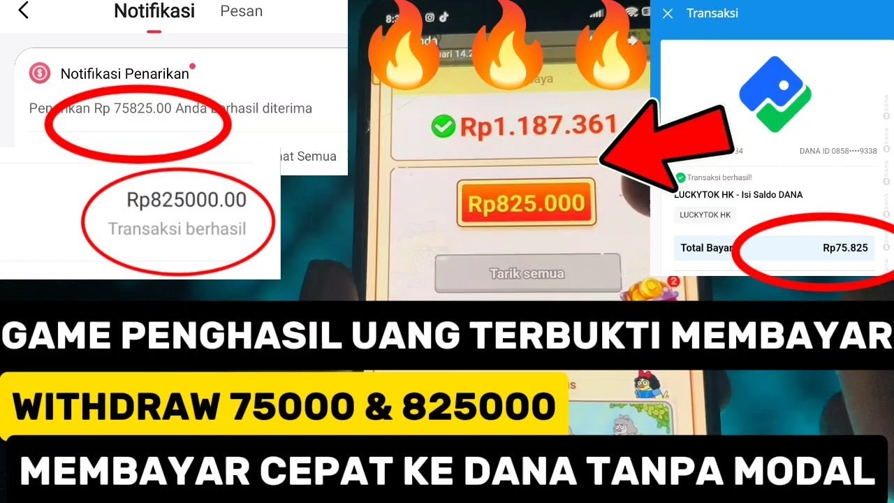 Game penghasil uang 75 Ribu 800 Ribu Terbukti membayar ke dana | Withdraw tanpa modal - YouTube