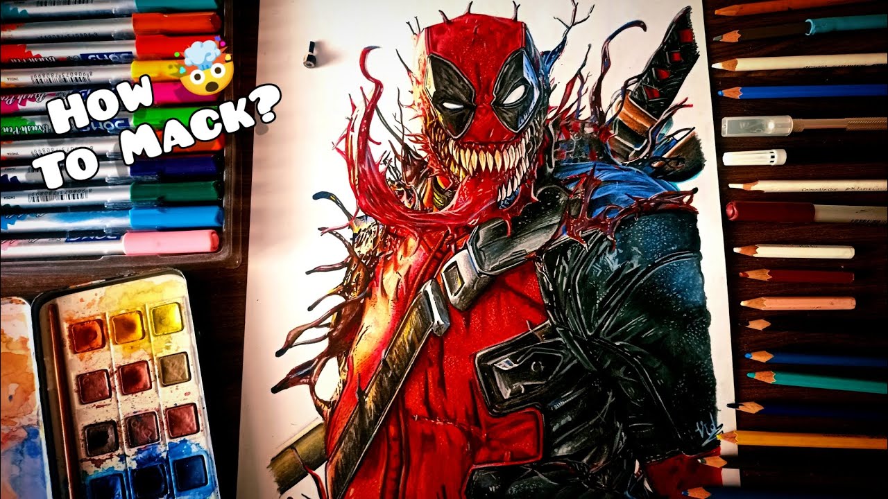 venom pool drawing . Deadpool plus venom drawing - YouTube