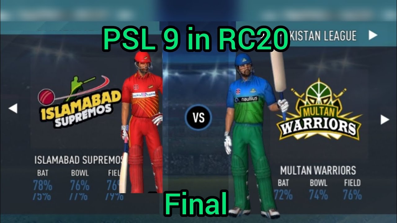 PSL 9 FINAL IN RC20 Islamabad united vs Multan sultan - YouTube