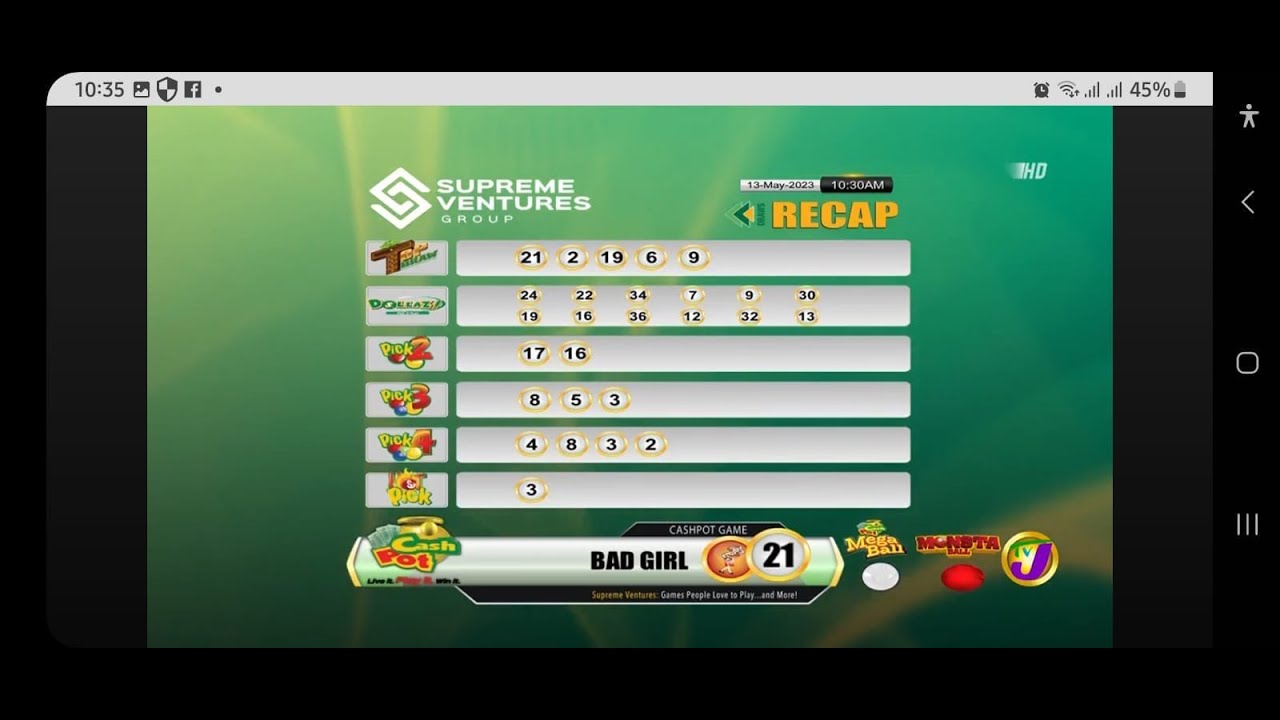 Supreme Ventures Cash Pot Result Today 10:30 AM draw for 13 May 2023 ...
