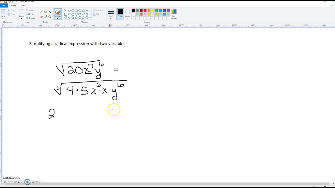 Simplifying a radical expression with two variables - YouTube