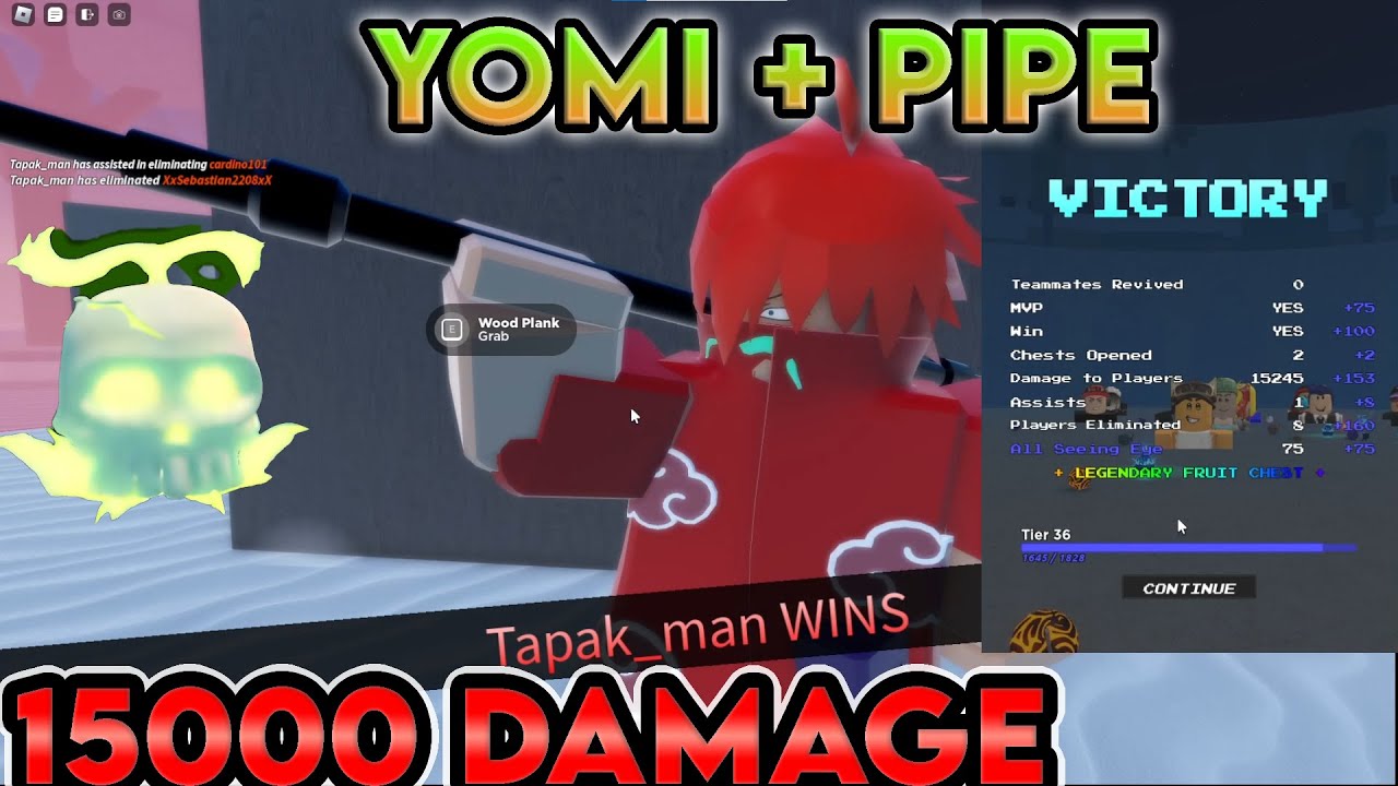 [GPO] Yomi + Pipe is BUSTED! 15000 DAMAGE SOLO BR WIN! - YouTube