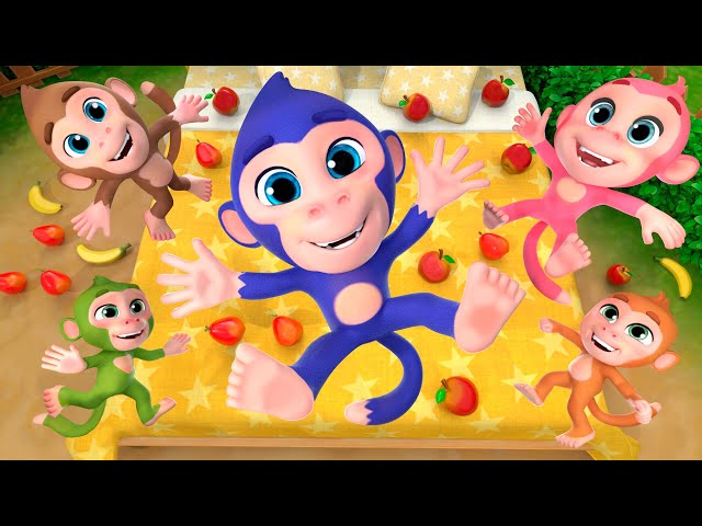 5 Little Monkeys Jumping on the Bed | Newborn Baby Songs & Nursery ...