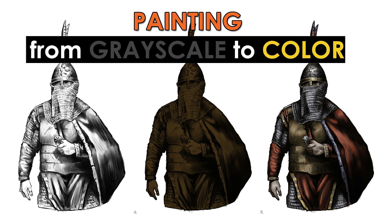 Character Illustration: Painting from Grayscale to Color - YouTube