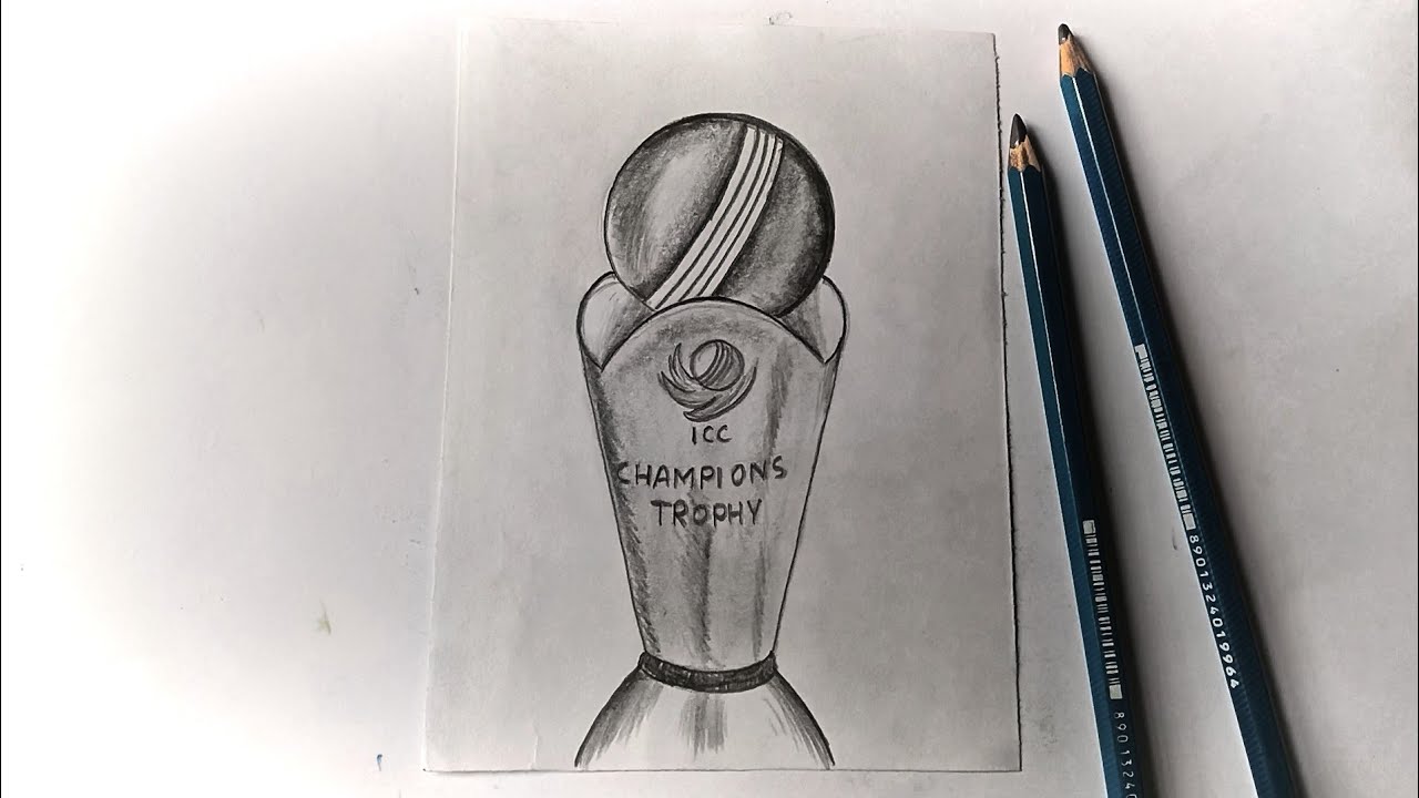 Champion trophy 2025 Drawing easy / How to draw a Champion Trophy 🏆 ...
