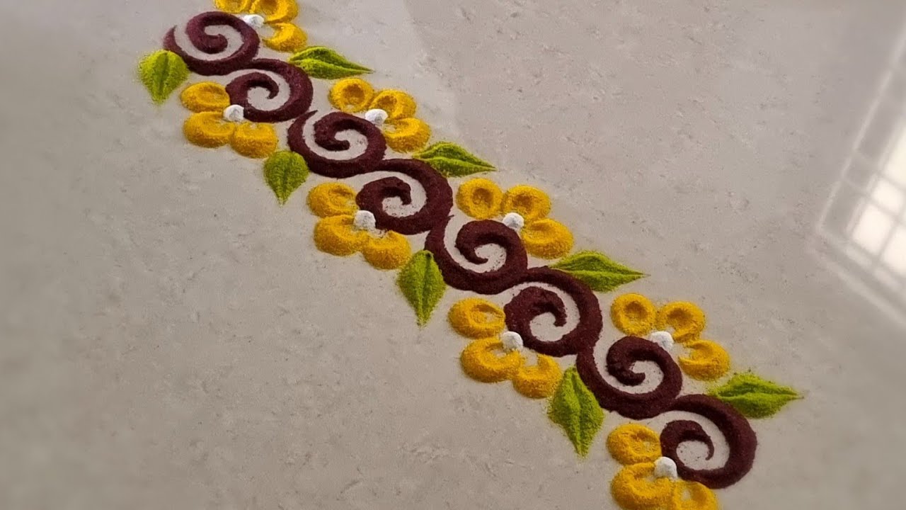 border rangoli designs | rangoli designs | rangoli | | Simple easy ...