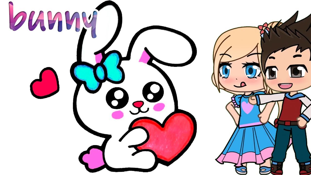 DRAW bunny rabbit for kids cartoon animaion with Like Nastya, Paw ...