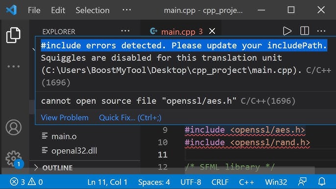 Include Error In Visual Studio Code While Compiling A C Include Error In Visual Studio Code While Compiling A C