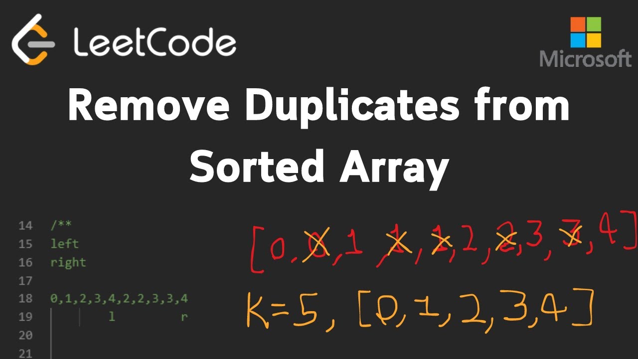 Leet Code Remove Duplicates From Sorted Array Youtube 4170