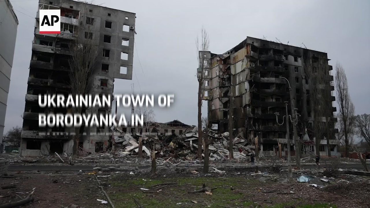 Ukrainian town of Borodyanka in ruins after battle - YouTube