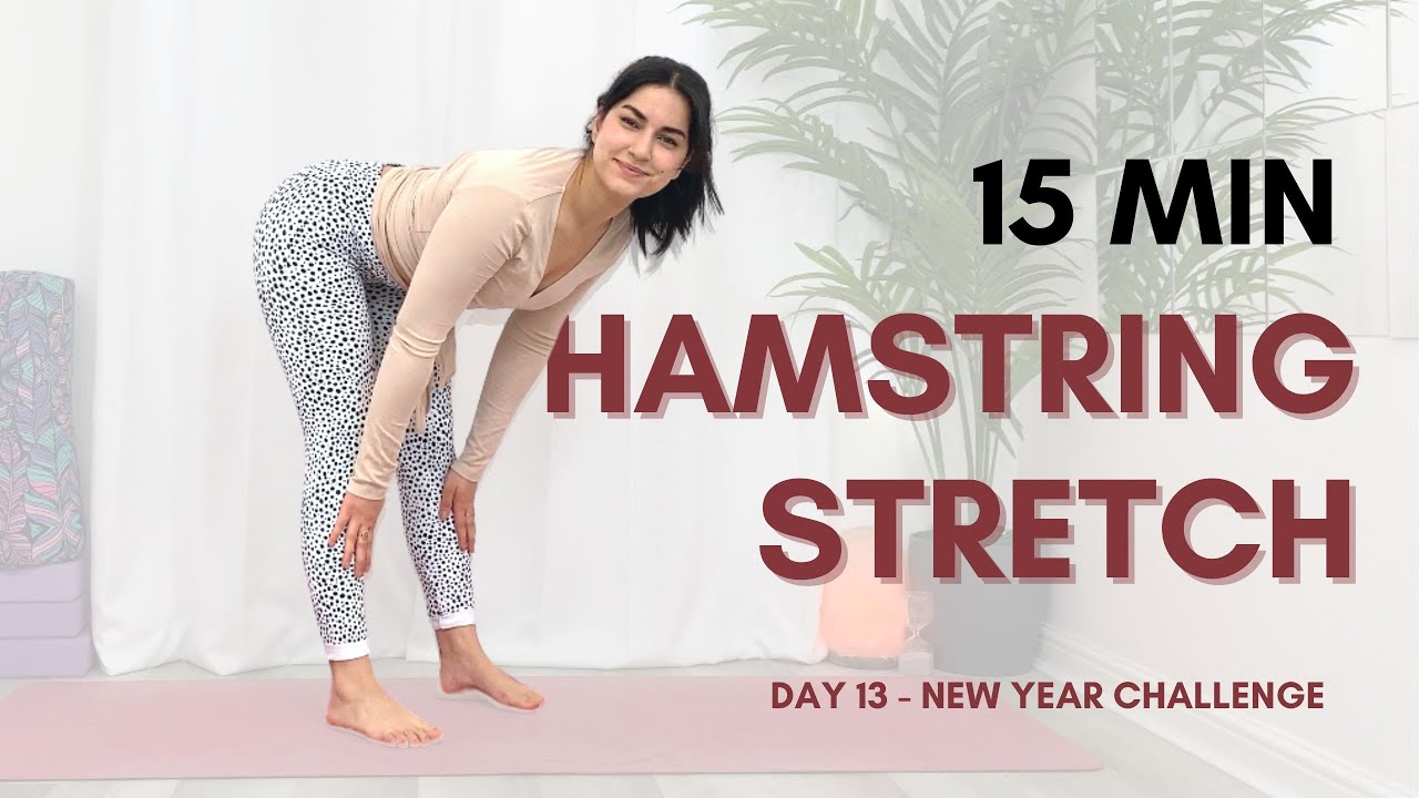 15 Min Hamstring Stretch Yoga Class | Day 13 - New Year Challenge - YouTube