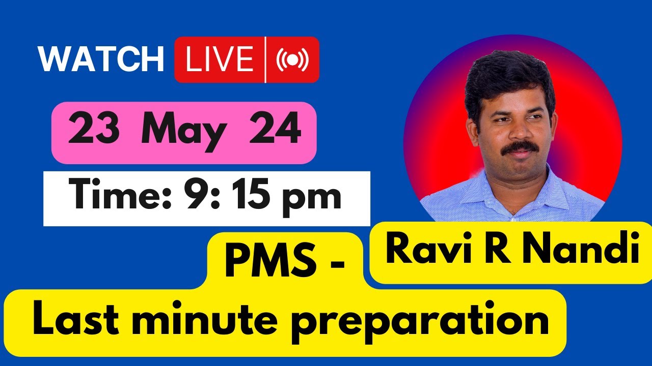 PMS - Last Minute Preparation - 2024 May Exam - YouTube