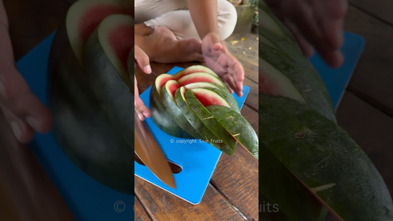 Watermelon cutting skills #shortvideo - YouTube