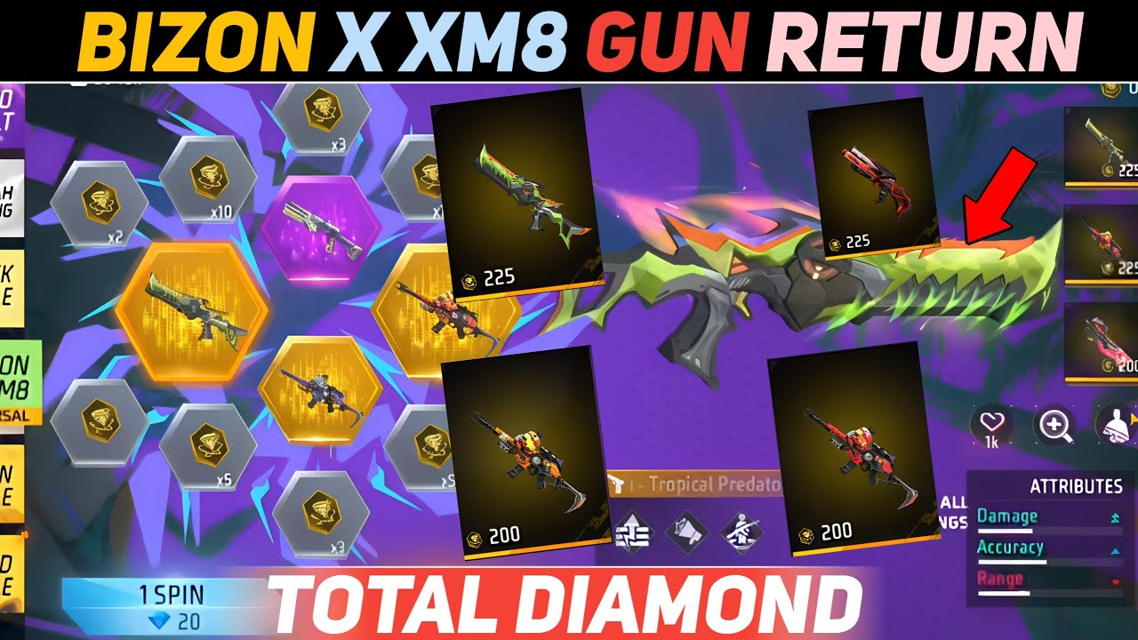 NEW RING EVENT 😯 FF !! BIZON X XM8 GUN RETURN !! WHICH IS THE BEST GUN ...