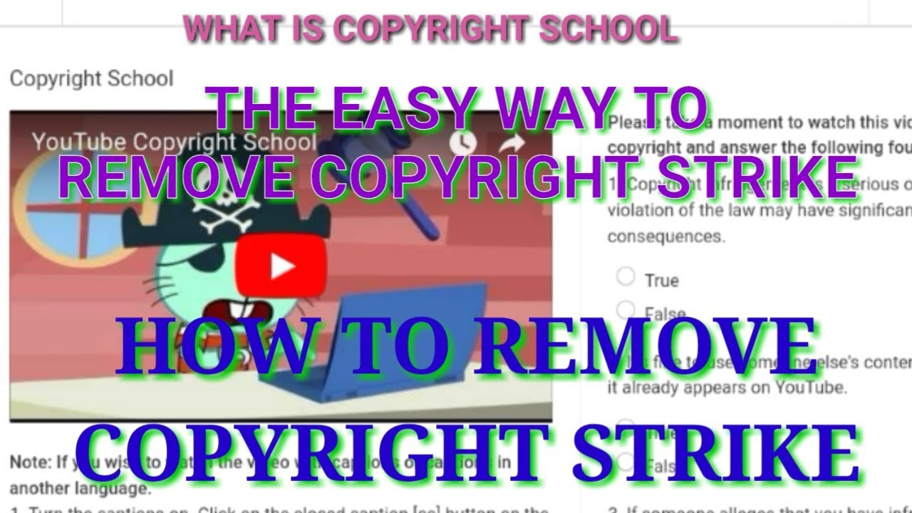 What is copyright school/ what is copyright strike/ how to remove ...