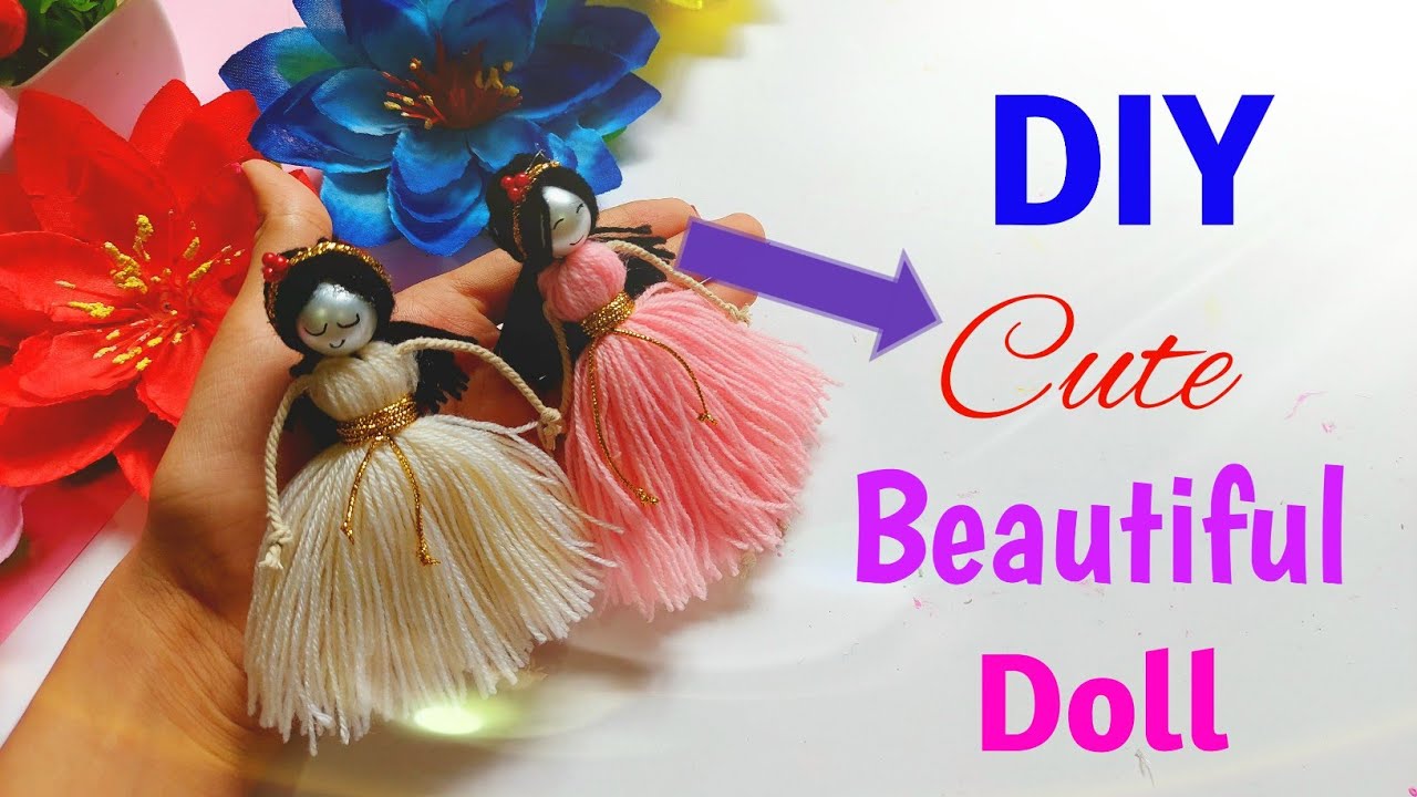 Diy cute and beautiful doll making with wool / how to make doll / diy ...