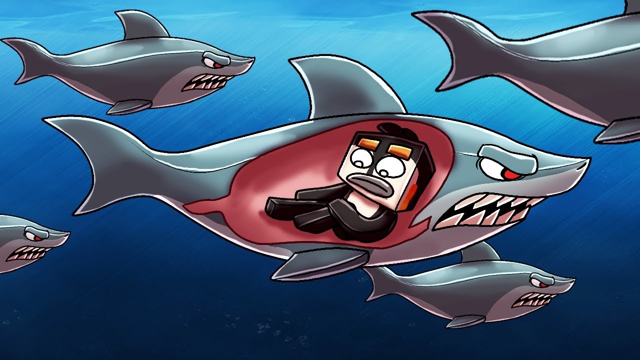 Minecraft | BEWARE OF THE SHARK ATTACK! (Morph Hide and Seek Challenge ...