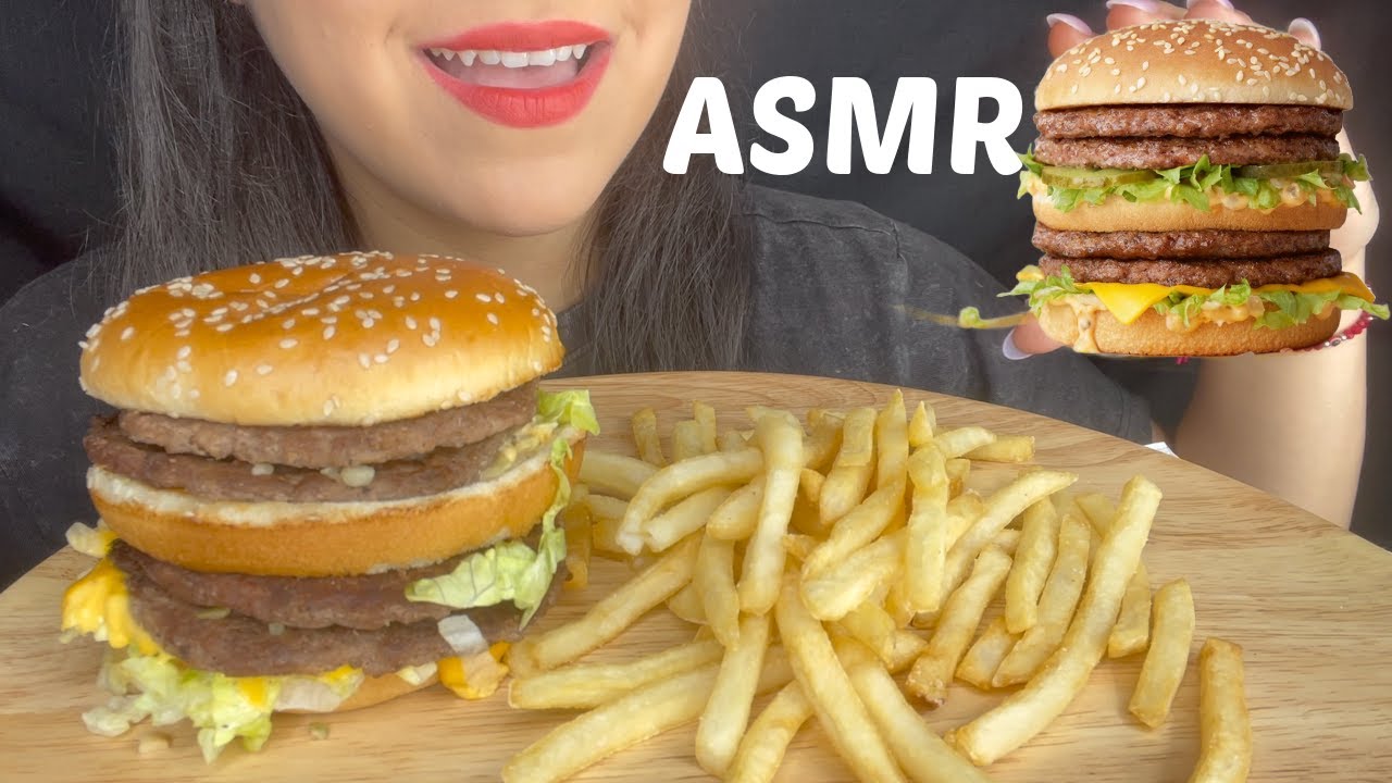 ASMR TRYING THE NEW DOUBLE BIG MAC MCDONALD'S BURGER *EATING SOUNDS ...