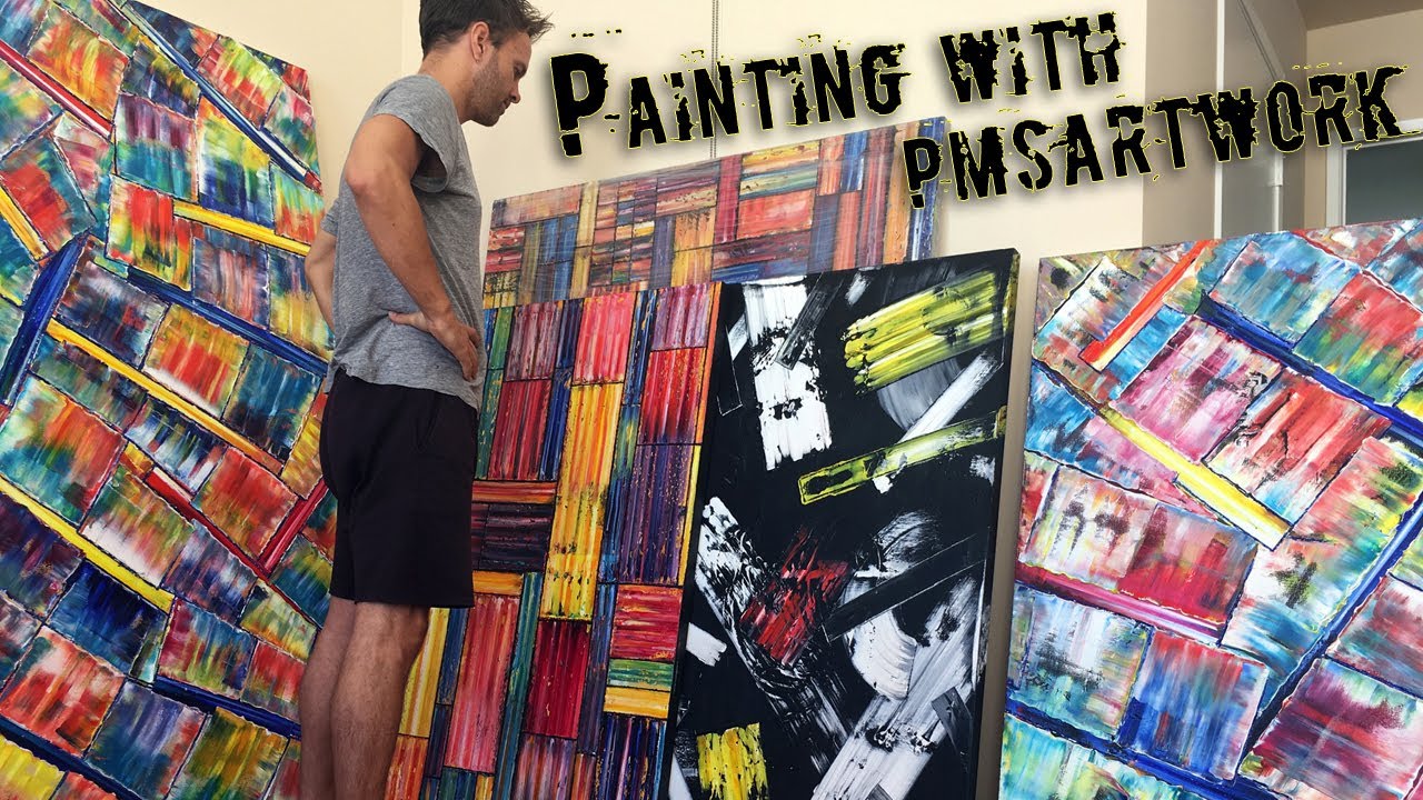Painting in the Studio with PMS Artwork - YouTube
