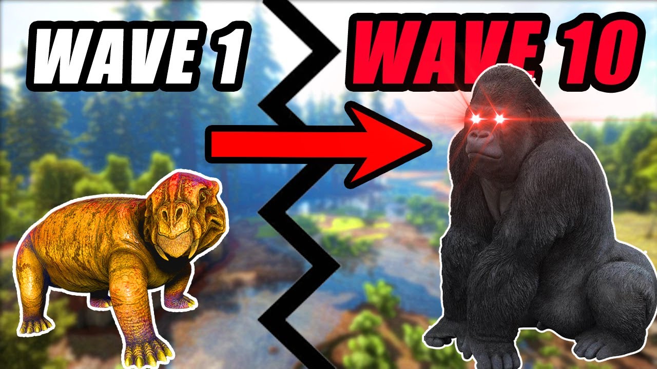 Can I SURVIVE 10 DINO WAVES ON HARCORE!?! Ark - YouTube