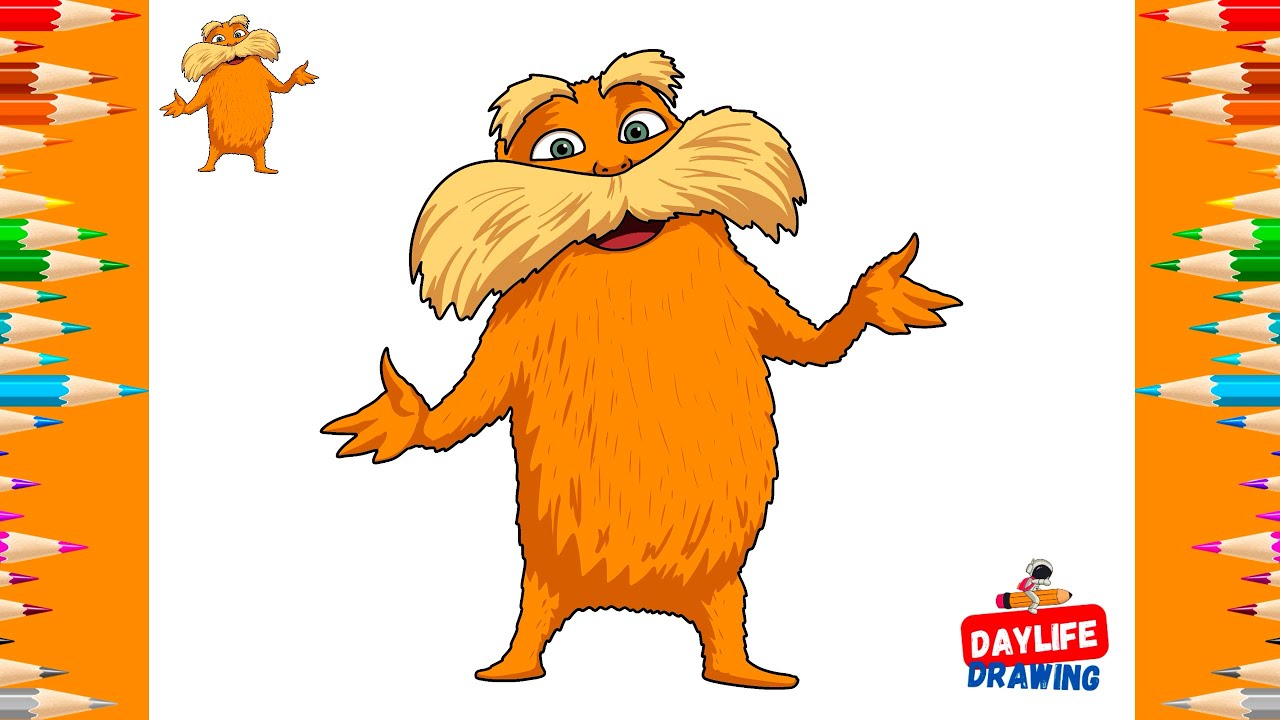 How to Draw The Lorax Step-by-Step | Dr. Seuss - YouTube