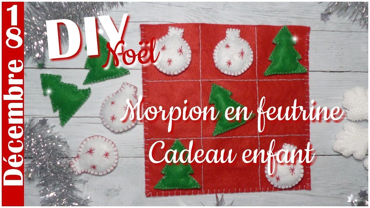 DIY Noël : fabriquer un jeu du morpion pour enfants en feutrine - YouTube