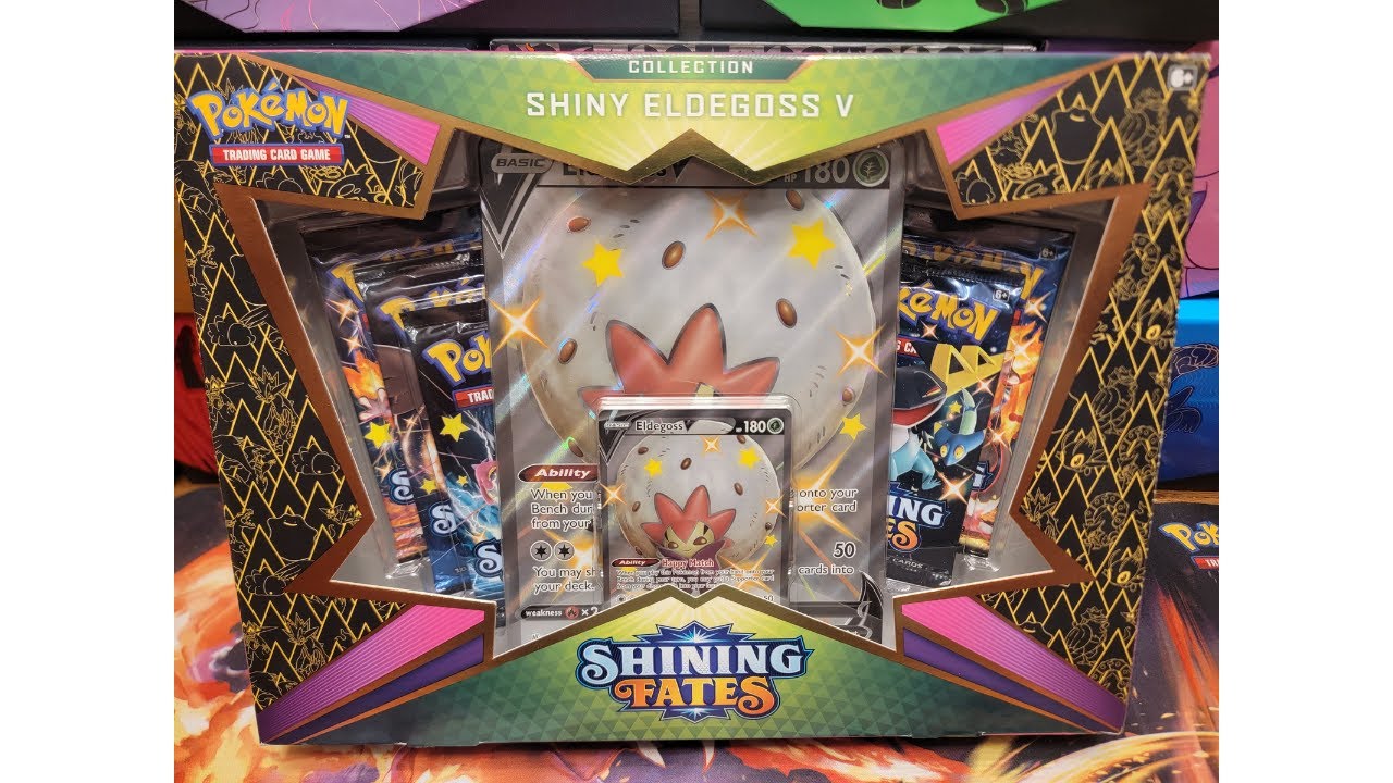 Pokemon Opening Shining Fates Shiny Eldegoss V Box - YouTube