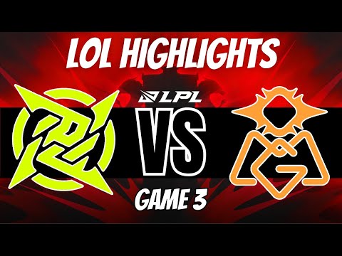 NIP vs OMG - Highlights - GAME 3 | LPL Summer 2023