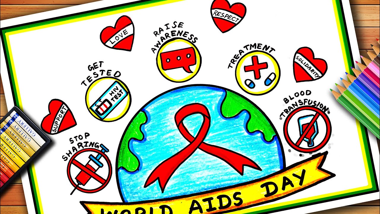 World Aids Day Drawing | World Aids Day Poster | Aids Awareness Poster ...